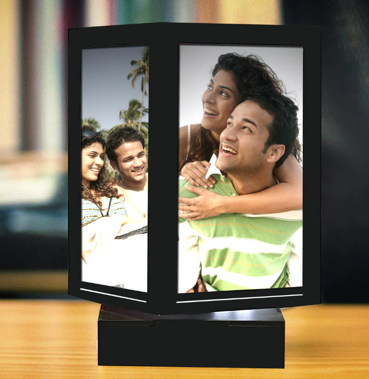 Personalized 5-Photo Rotating LED Lamp – The Art Nova