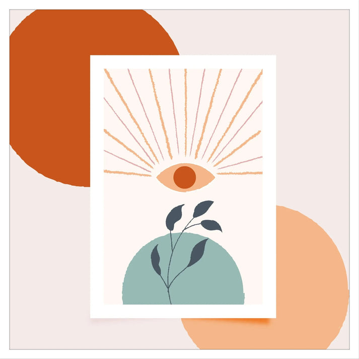 The Watchful Sun: Aesthetic Abstract Art for Home Decor – The Art Nova