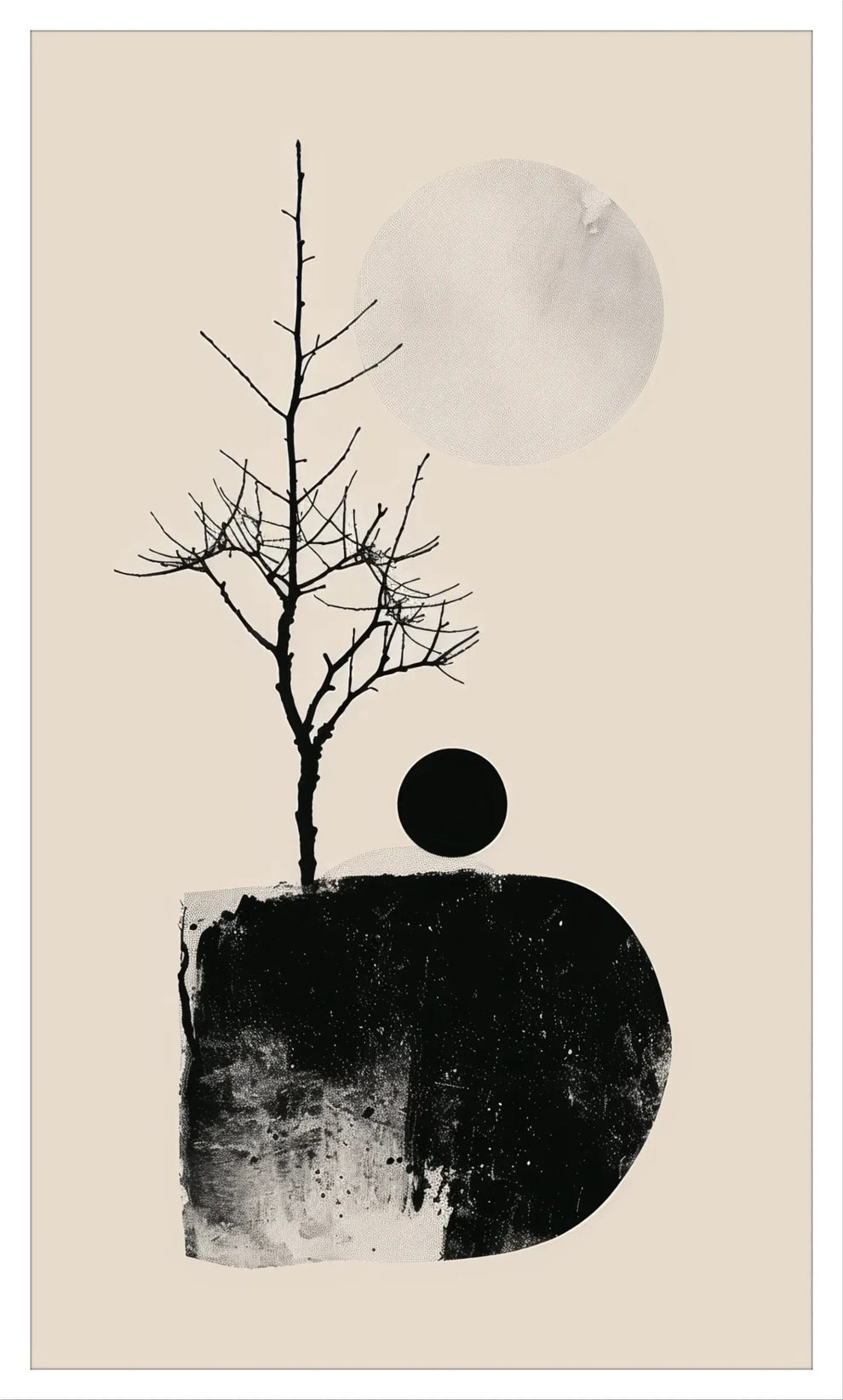 Celestial Stillness: Abstract Botanical Artwork for Bedroom & Living R ...